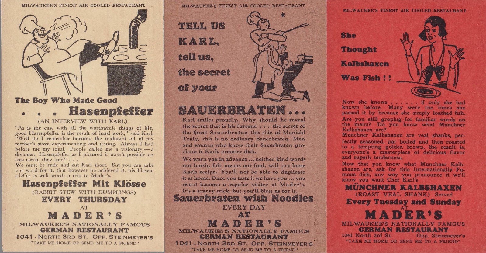 Mader's German Restaurant (Milwaukee). Lot of 9 vintage. Unused | eBay