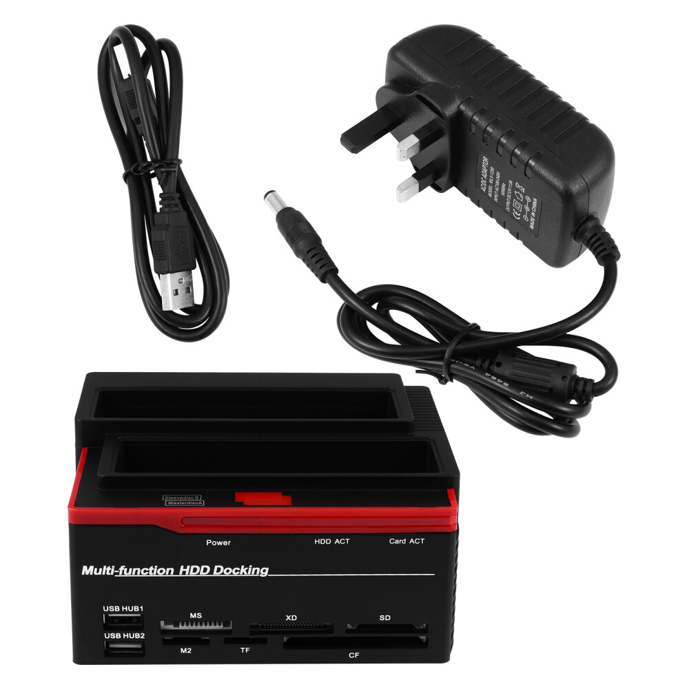 External Dual Hard Drive Card Reader HDD Docking Station 2.5″/3.5″ IDE ...