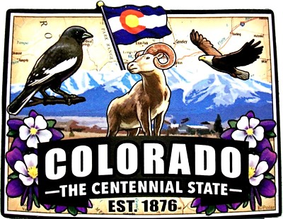 Colorado The Centennial State Est. 1876 Artwood Fridge Magnet | eBay