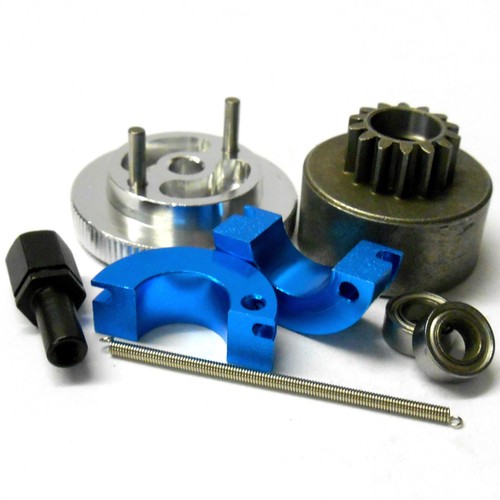 T10096 1/10 RC Alloy 2 Shoe 14T Clutch Kit Silver Flywheel / Blue Shoes ...