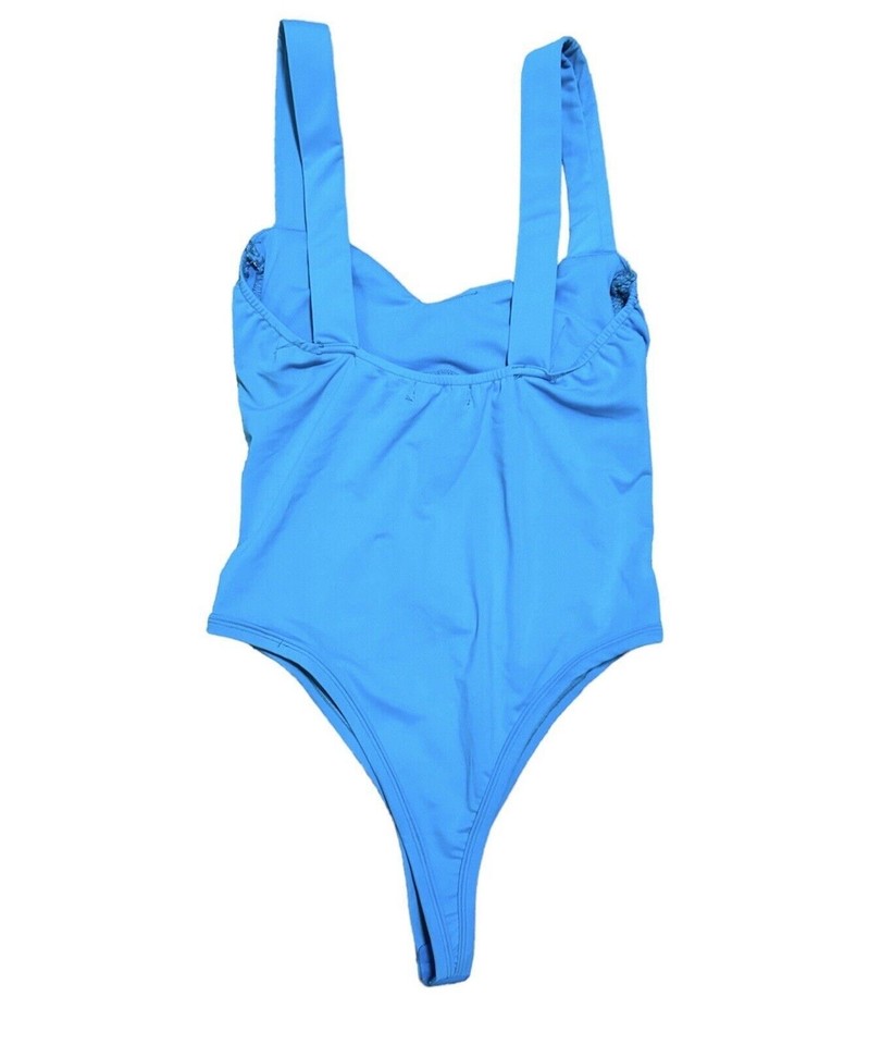 Muy Muy Fancy Collection Blue Thong Bodysuit Size Small | eBay