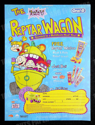 Rugrats Reptar Wagon + Oral B Toothpaste 1999 Print Magazine Ad Poster ...