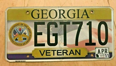GEORGIA GRAPHIC UNITED STATES US ARMY VET VETERAN LICENSE PLATE " EGT ...