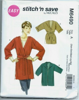 NEW/UNCUT M6490 McCall's Pattern Misses Cardigan and Belt Sizes XSM,SM ...