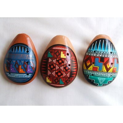 #559 Inca Ocarina Three Pack Assorted Peru Fair Trade Artisan Made ...