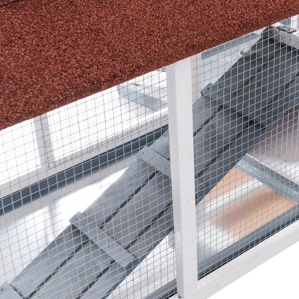 Two Floors Wood Outdoor Indoor Roof Waterproof Bunny Hutch Rabbit Cage ...