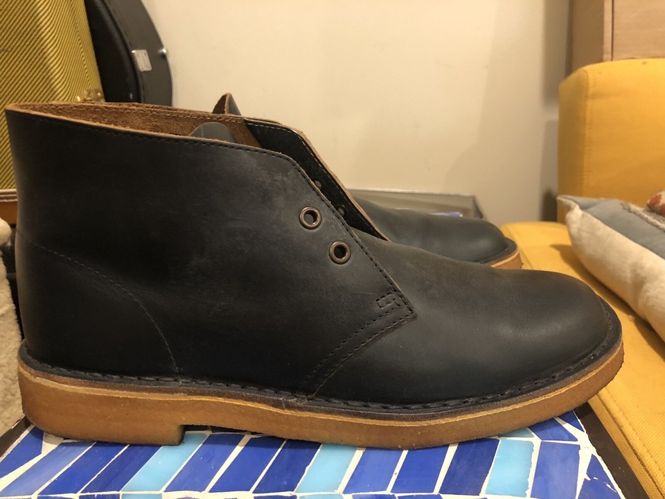 Clarks Desert Boot Petrol Blue Horween 9 Rare Discontinued Chromexcel ...