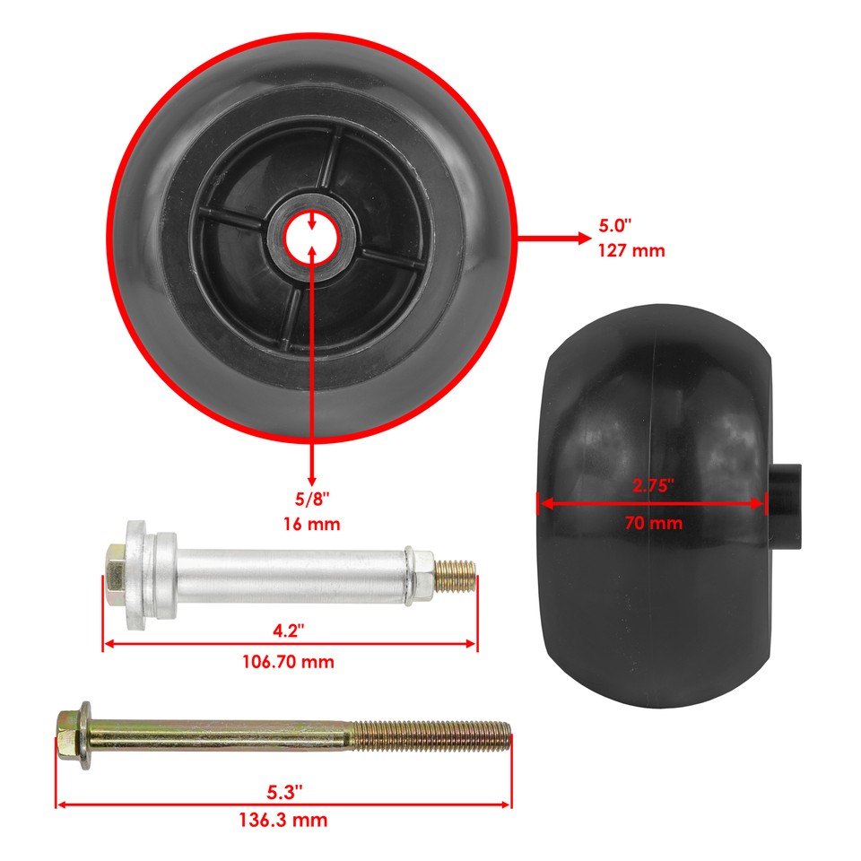 Deck Wheel fits Ferris 1716353 Gilson 710138 Husqvarna 539102643 Toro ...