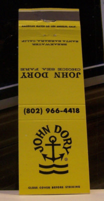 Rare Vintage Matchbook Cover K3 California Santa Barbara Dory Sea Fare ...