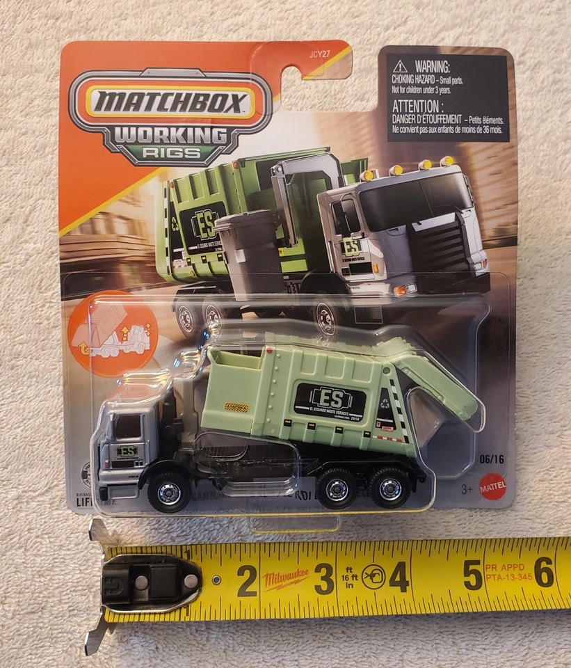 Matchbox GARBAGE KING XL, Green, Recycle, Paper, Plastic, Working Rigs ...