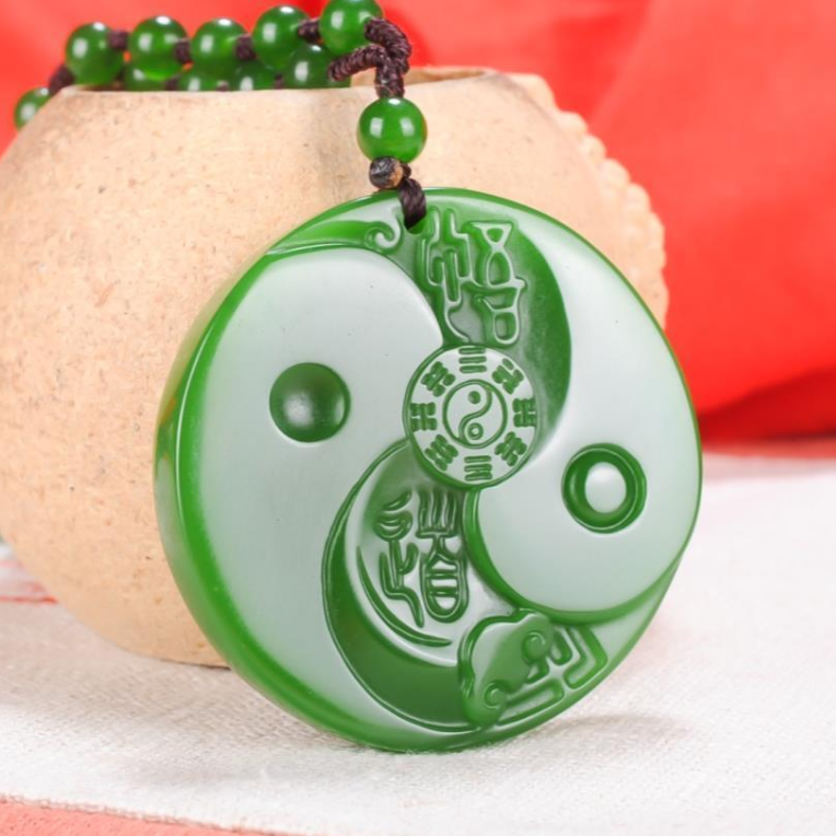Woven Jade Beads Necklace Jade Jewelry TaiJi Yin Yang Charm Pendant | eBay