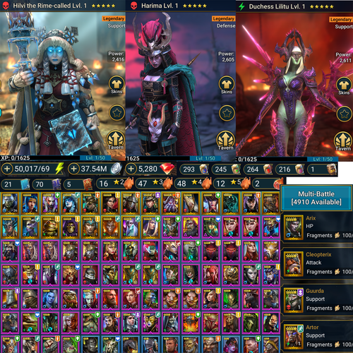 Raid Shadow Legends|26 Legendary|Hilvi|Harima|Lilitu|Martyr|50K⚡️|4.9K⚔ ...