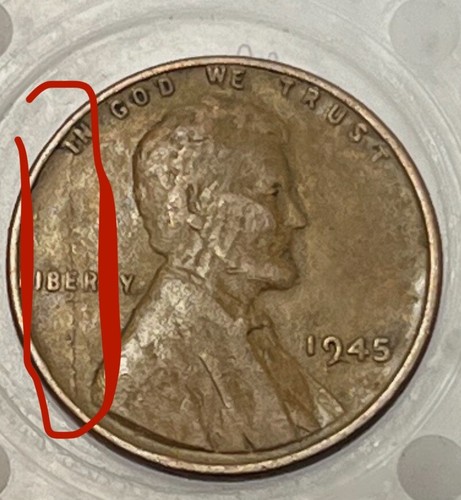 Error Coin 1945 Lincoln Cent Wheat Penny Lamination Planchet Crack ...