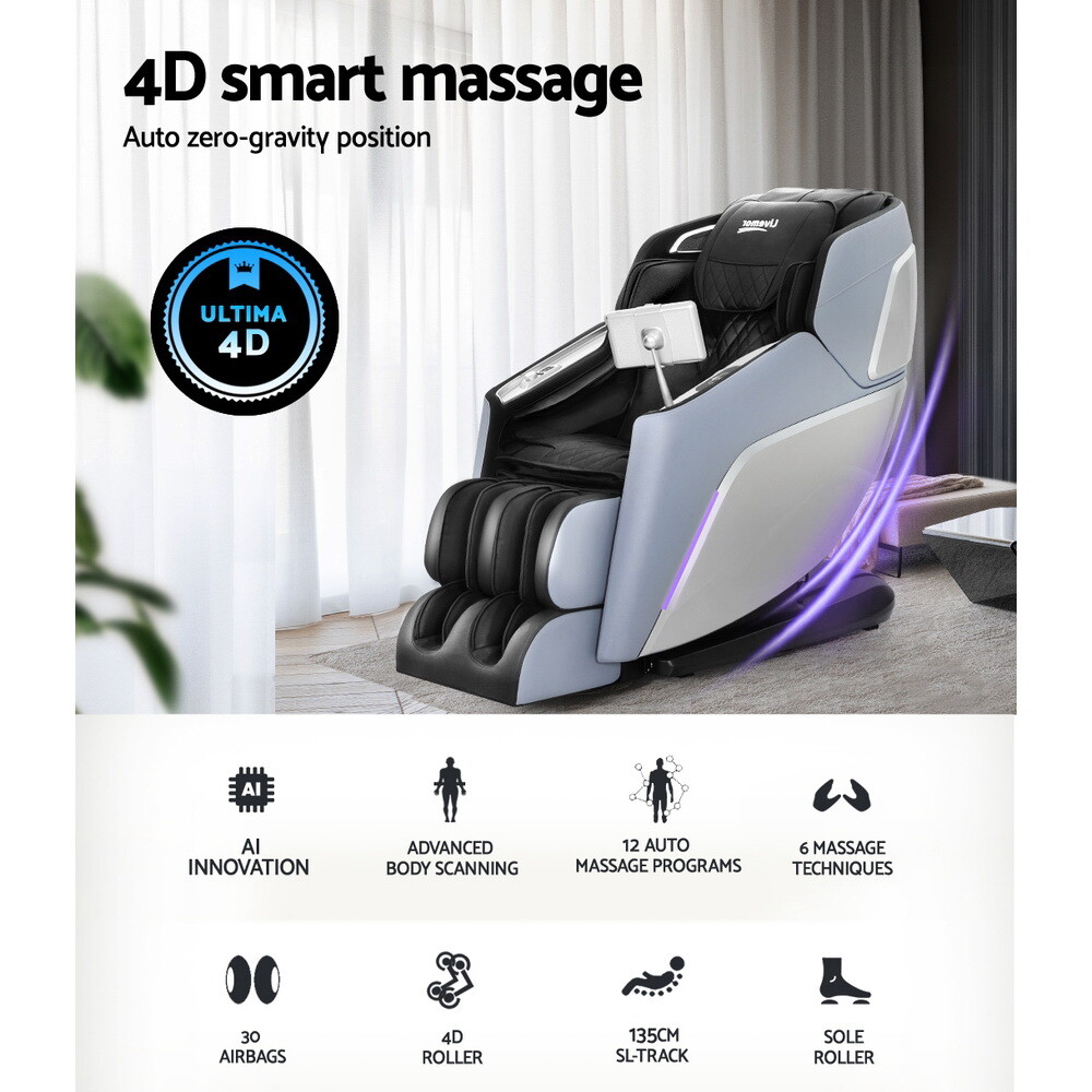 Livemor 4d Massage Chair Electric Recliner 135cm Sl Track Body Massager