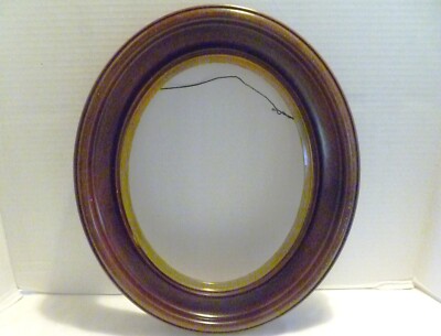Antique OVAL Wall FRAME 10" X 8" Picture PORTRAIT Mahogany Wood & Brass ...
