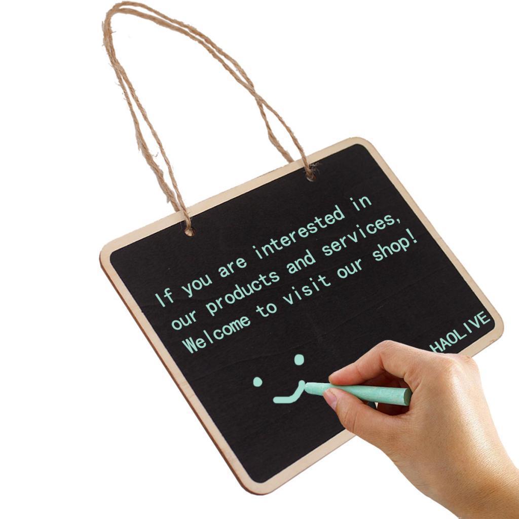 4Pcs Double Sided Mini Wooden Hanging Blackboard Message Chalkboard ...