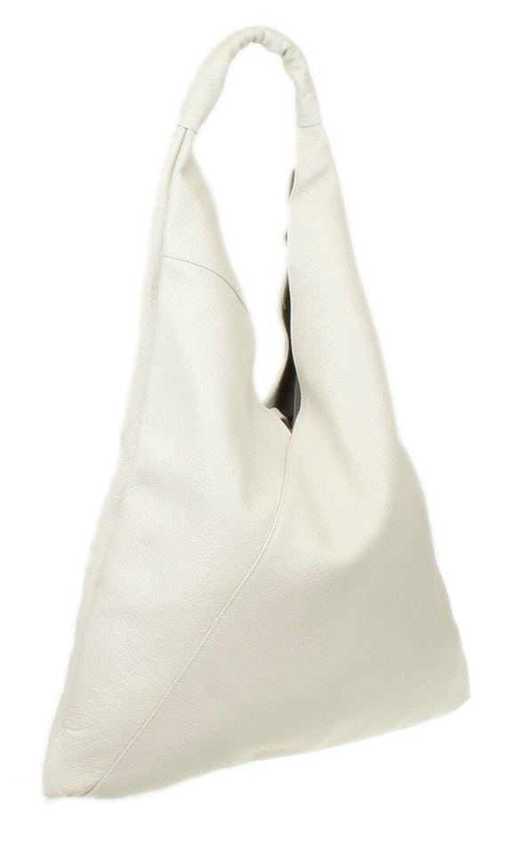 Italian Real Leather Handbag V Shape Top Interior Pocket String ...