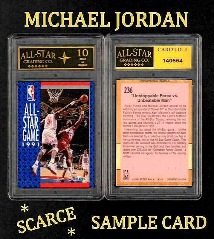 Michael Jordan 1991 Fleer All-Star Game #236 Sample Promo Card ASG 10 ...