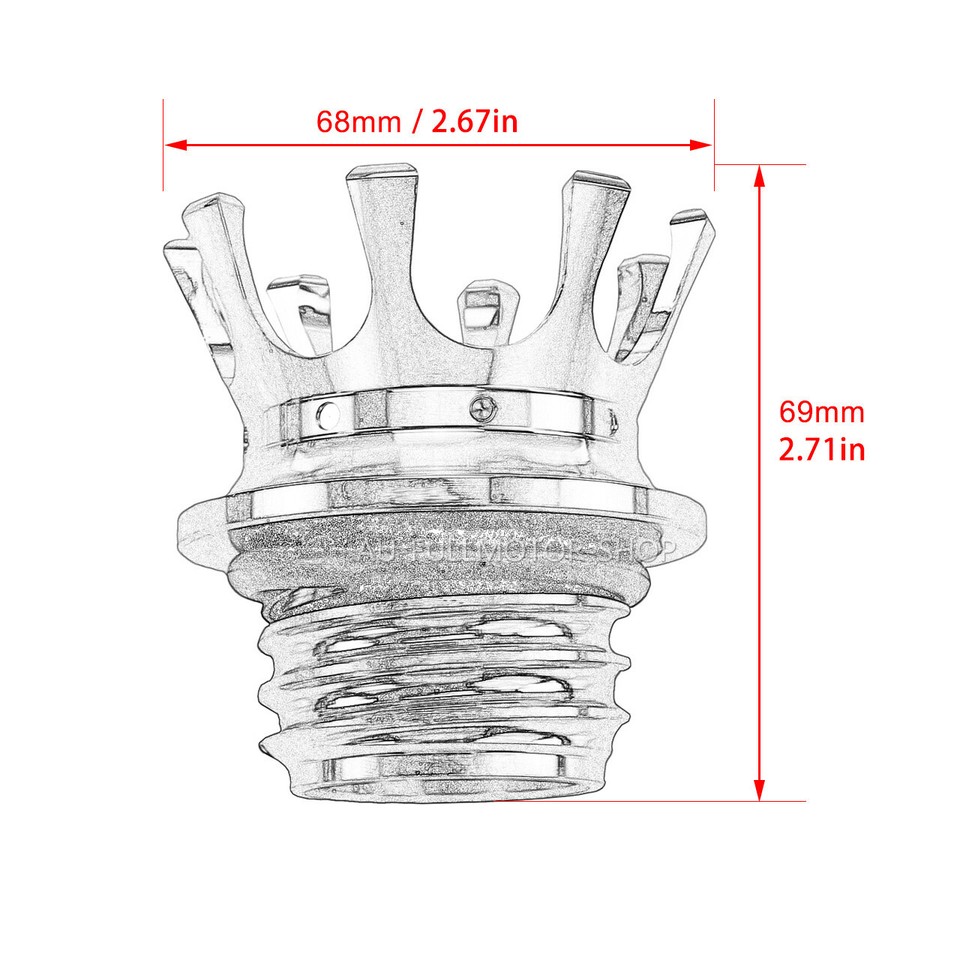 Bronze King Crown Gas Cap Fuel Tank Right-hand Thread Aluminum Fit For ...