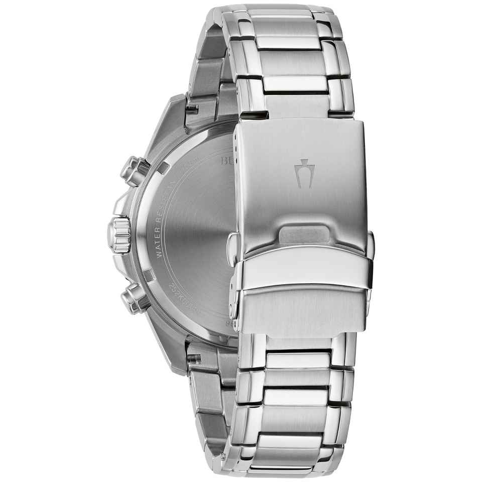 Bulova Men's Marine Star Chronograph Calendar Quartz Silver Watch 45 MM ...