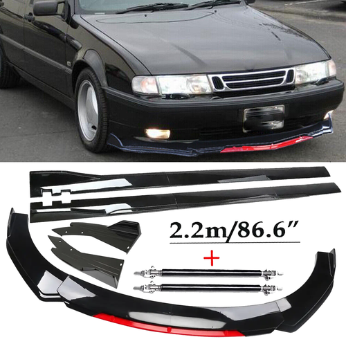 For Saab 2003-2007 Front Bumper Lip Splitter Spoiler Side Skirt Glossy ...