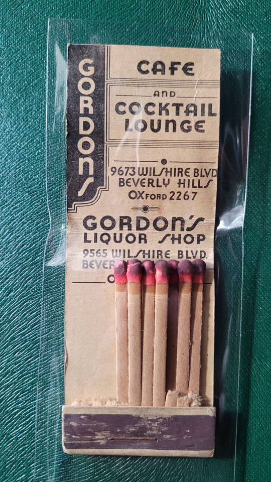 1930's Gordons Beverly Hills, Cal Matchbook Matchcover | eBay