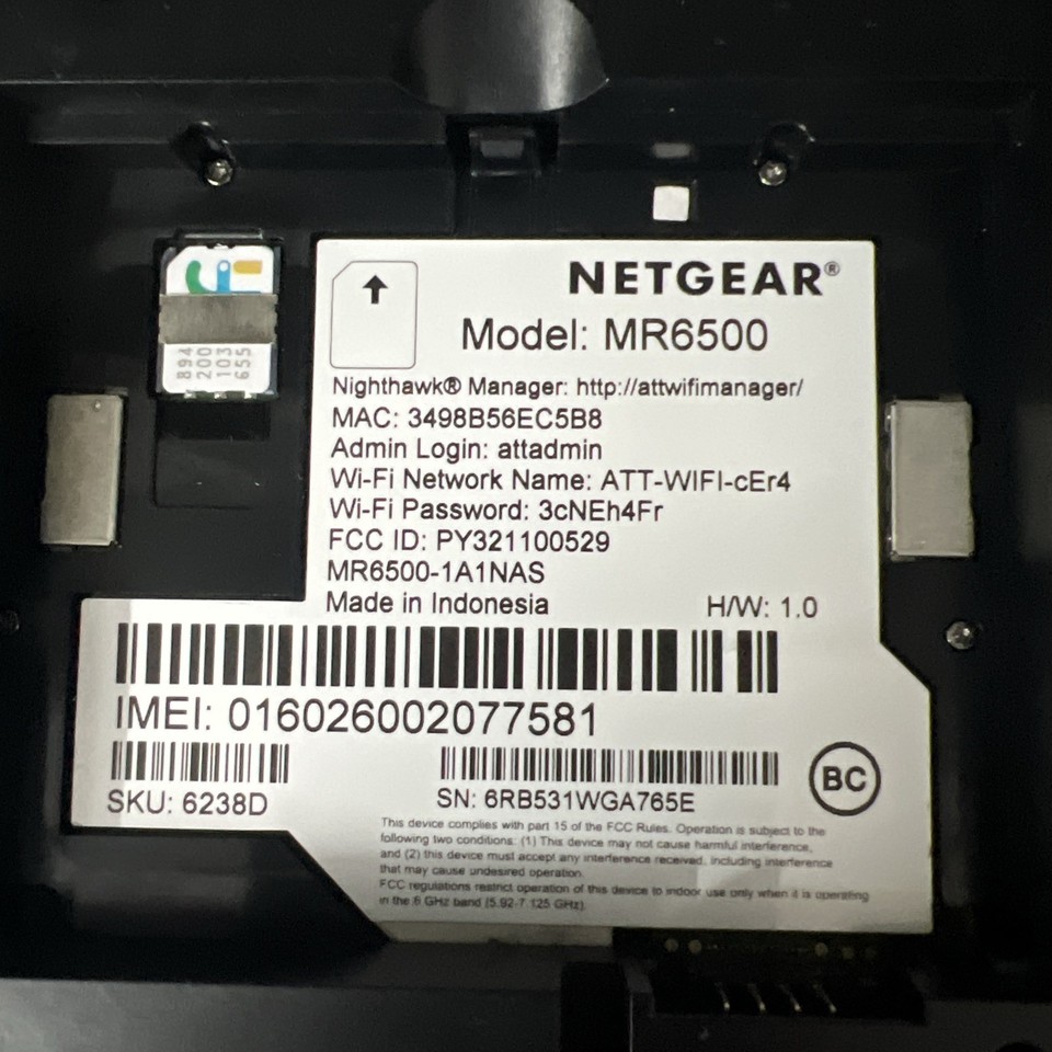 Netgear Nighthawk M6 Pro MR6500 5G Hotspot Router Black AT&T Unlocked ...