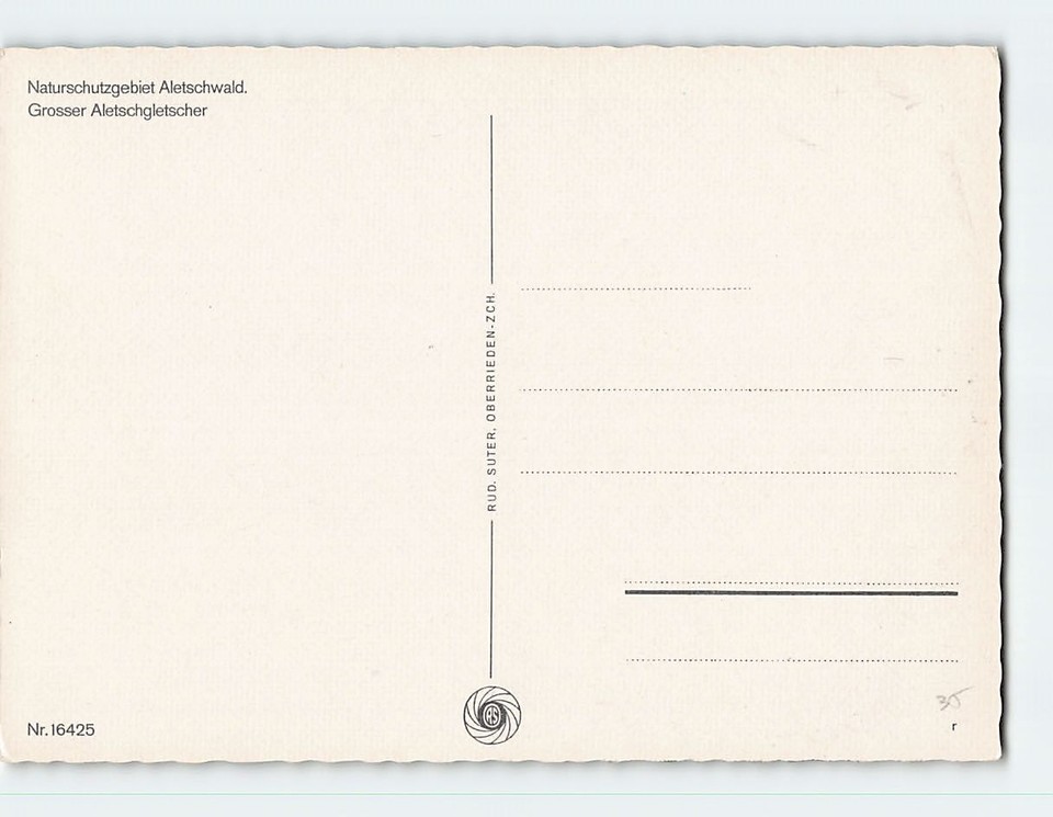 Postcard Aletsch Glacier Bernese Alps of Switzerland | eBay