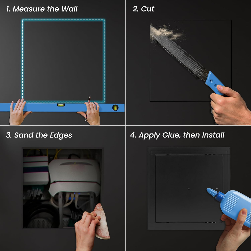 8 X 12 Inch Wall Access Panel for Drywall – White ABS Plastic Wall Hole ...