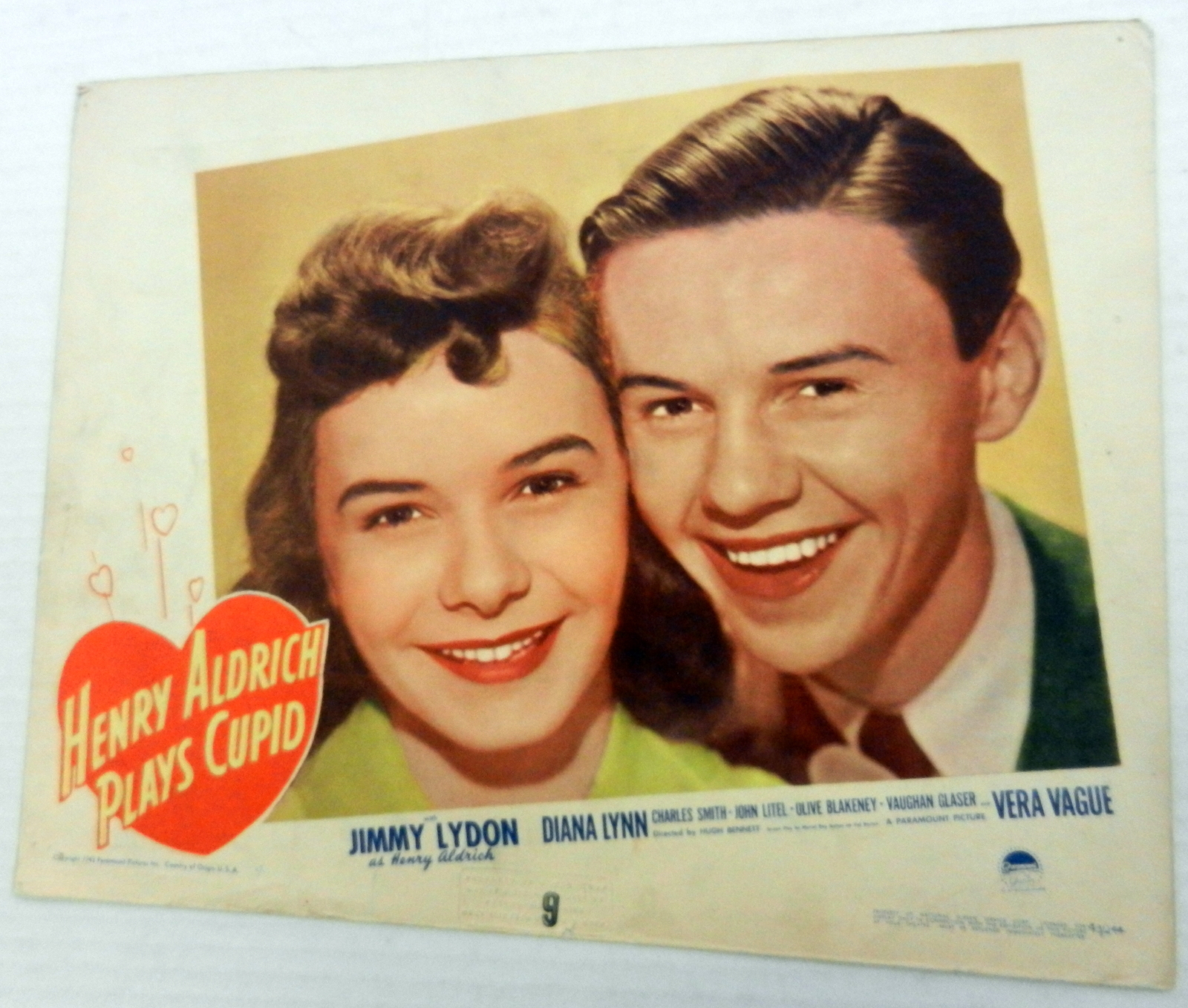 HENRY ALDRICH PLAYS CUPID Film Lobby Card Jimmy LYDON Diana LYNN 1944 ...