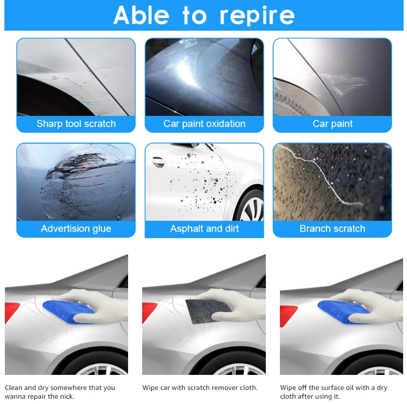 2 Pcs Nano Sparkle Cloth for Car Scratches Remover Magic Wipe Clean ...