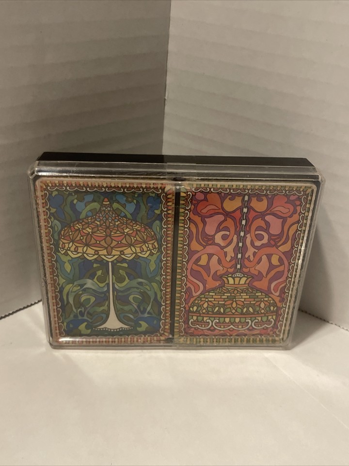 Stancraft Vintage Playing Cards PLASTIC COATED 2 Decks Stained glass ...