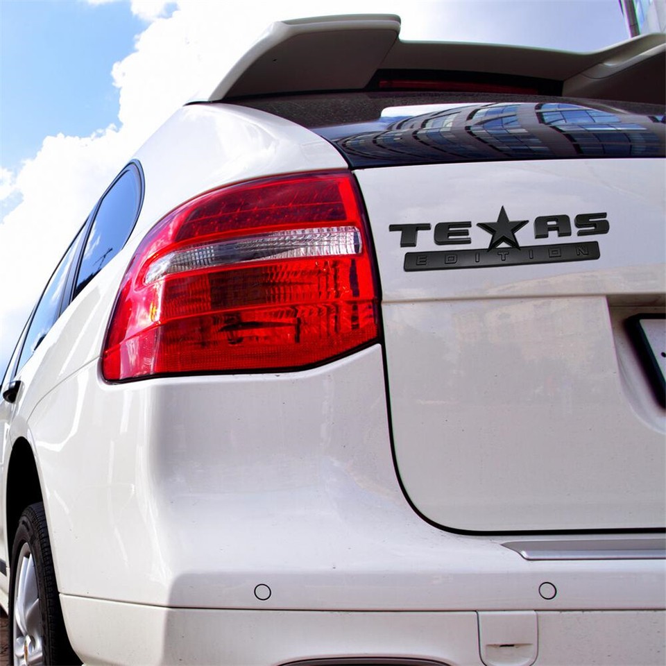 2pcs Black TEXAS EDITION Emblem Car Fender Trunk Lid 3D Badge Nameplate ...