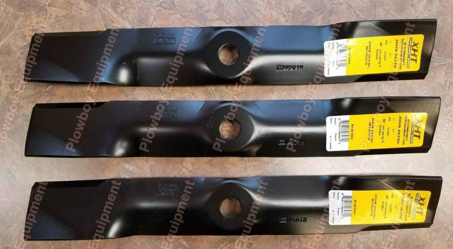 Set of 3 XHT Mower Blades for John Deere M145476 M127500 M127653 90-348 ...