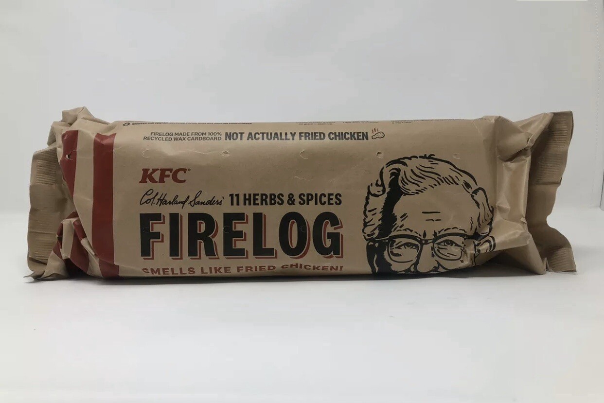 KFC FIRE LOG 11 HERBS & SPICES ENVIROLOG KENTUCKY FRIED CHICKEN FIRELOG ...