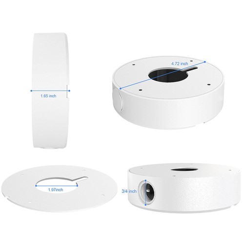 ENS Custom Drilling Junction Box for Security Cameras, White, 4.5 ...