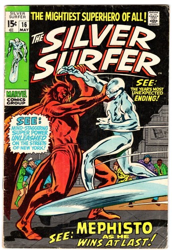 SILVER SURFER #16 MEPHISTO vs SURFER Cover/Story! JOHN BUSCEMA Art! VG ...