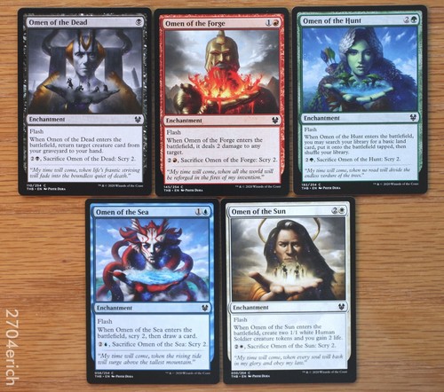 Set of 5 Omen of the Enchantments Set *Unplayed NM* Magic MTG Theros ...