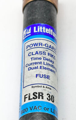 Littelfuse FLSR 30 Powr-Gard Time Delay Fuse, 600VAC 20Amp, Class RK5 ...