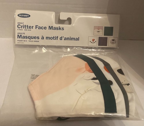 New**Old Navy Adult Critter Face Masks Pack of 5 | eBay