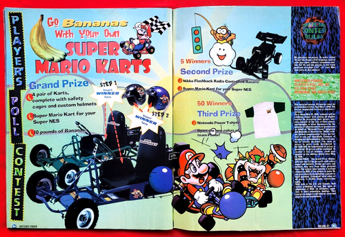 RARE! 1996 SUPER MARIO KART Nintendo Contest - 2pg PROMO Art Print AD ...