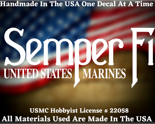 Semper Fi United States Marine Corps Vinyl Car Window Decal Bumper ...