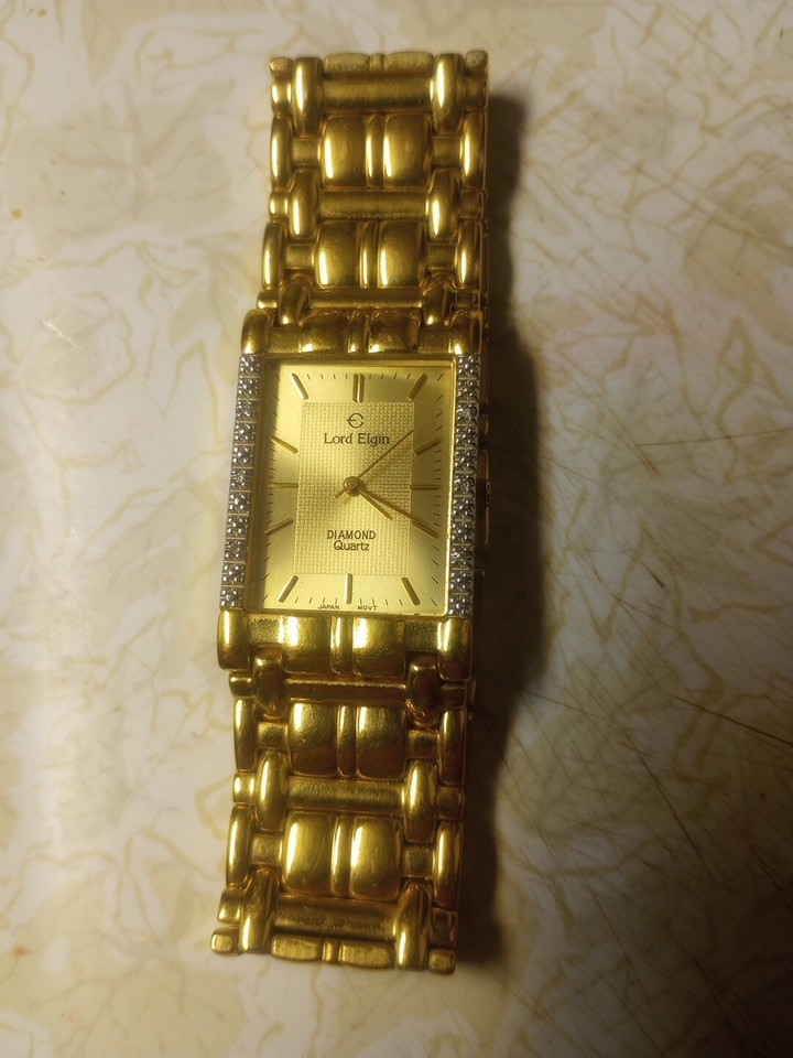 His And Hers Vintage Gold Diamond Quartz Lord Elgin And Lady Elgin ...