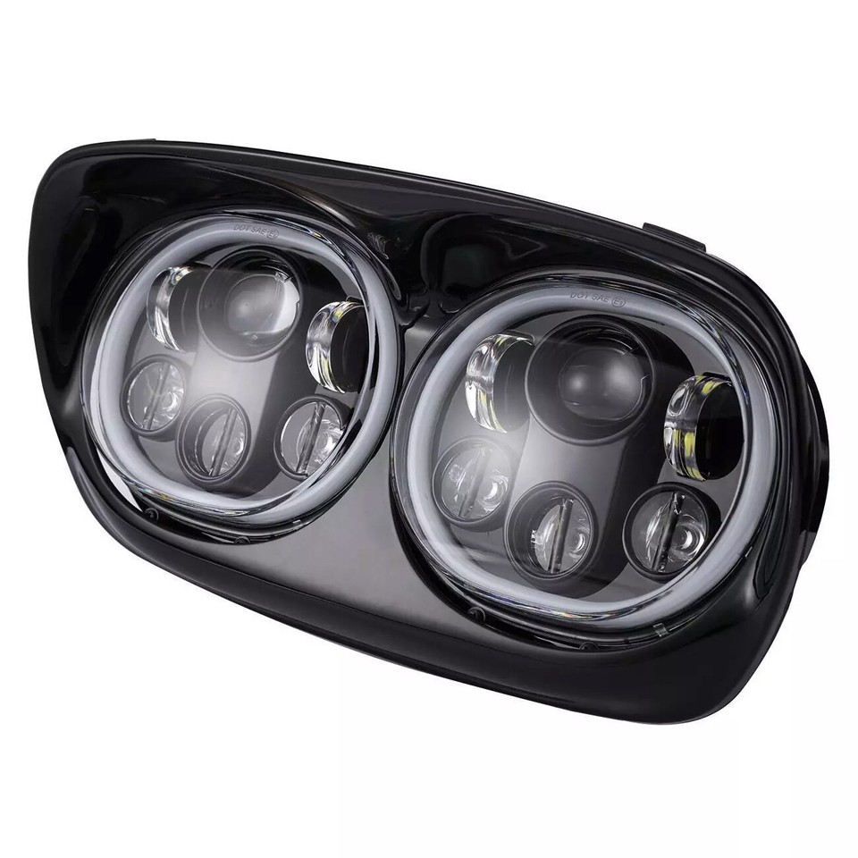 5.75" LED Dual Double Headlight Lamp Replacement For Road Glide 1998 ...