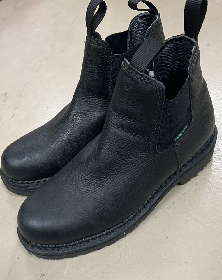 Georgia Giant Men’s 9 M Black Ankle Waterproof Romeo Boots Pull On Work ...