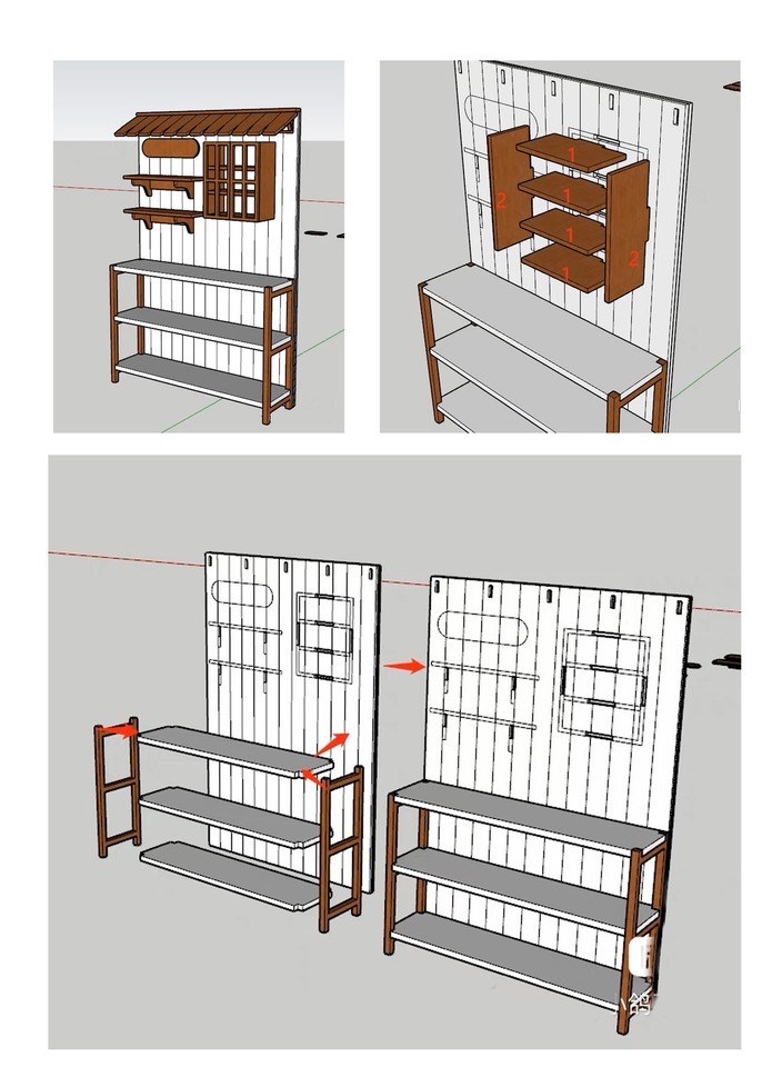 DIY Miniature 1:12 Scale 1/6 Dollhouse Garden Storage Rack Cabinet Kit ...