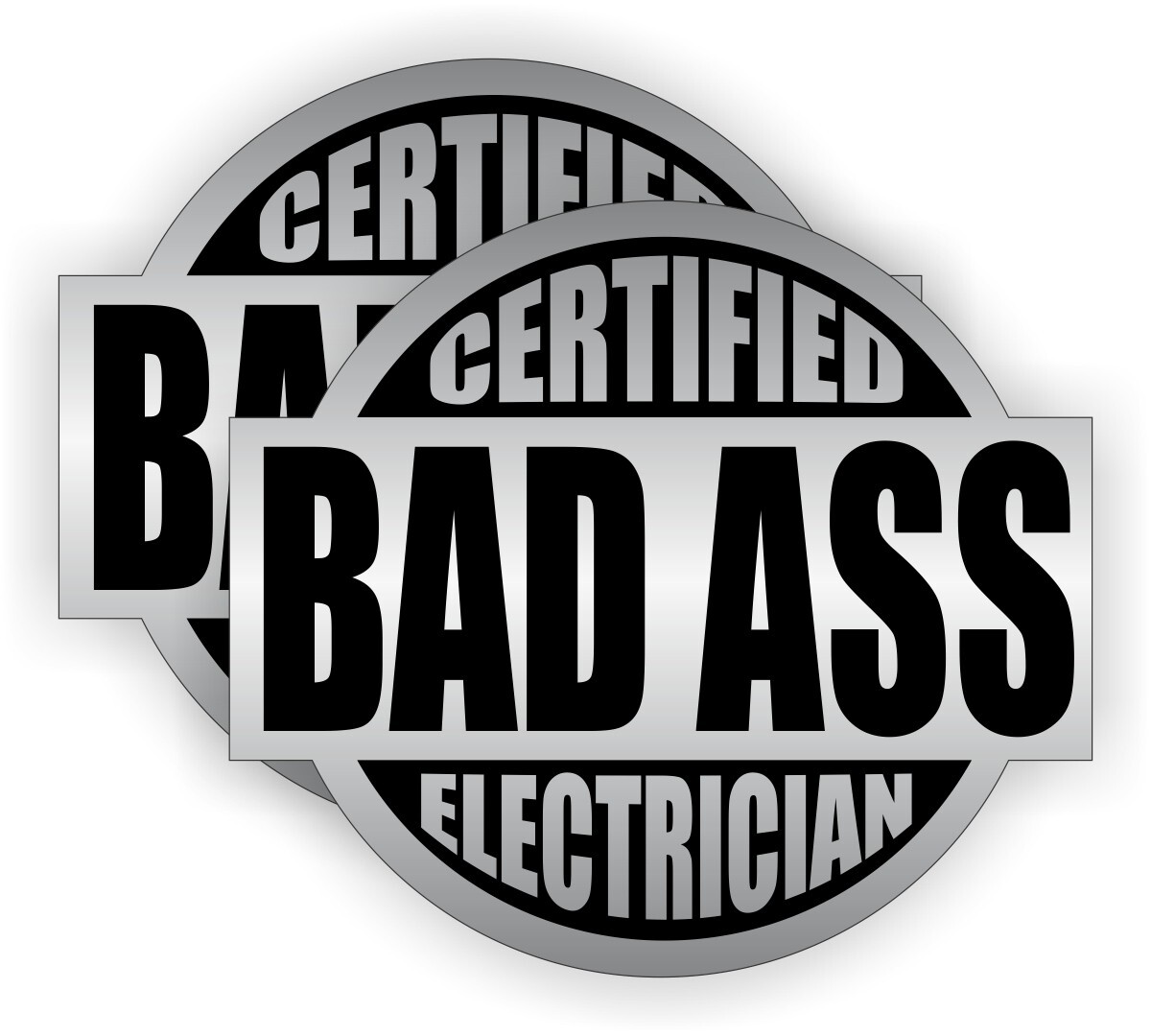 2x - BAD ASS ELECTRICIAN Hard Hat Bump Cap Stickers Decals Funny ...