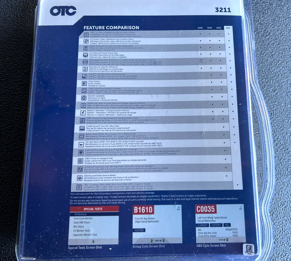 OTC 3211 BOSCH OBD 1 & 2 Engine Diagnostic Scan Tool Scaner Code Reader ...