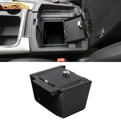 Black Center Console Armrest Lock Box Safe Organizer Coffer For Ram ...