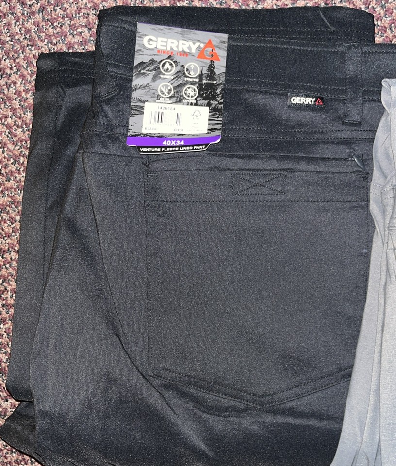 Gerry Men’s Venture Fleece Lined Stretch Pants Black Blue Gray (VARIOUS ...